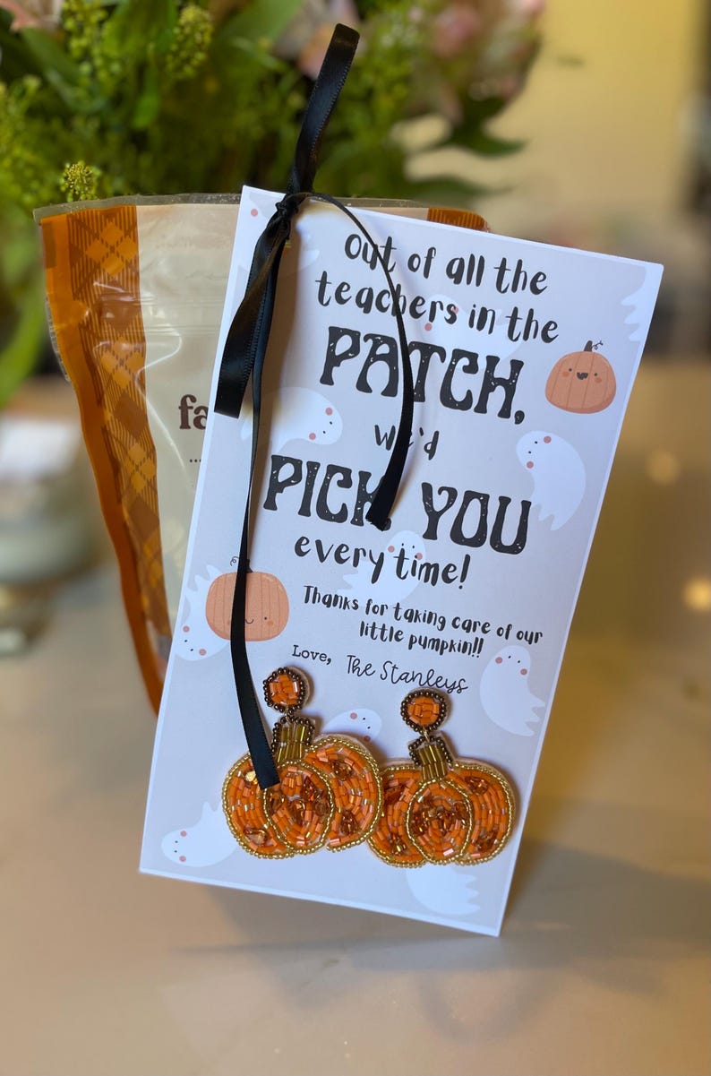 Pumpkin Patch Teacher Halloween, Fall, October Gift Tag- Gift Card ...
