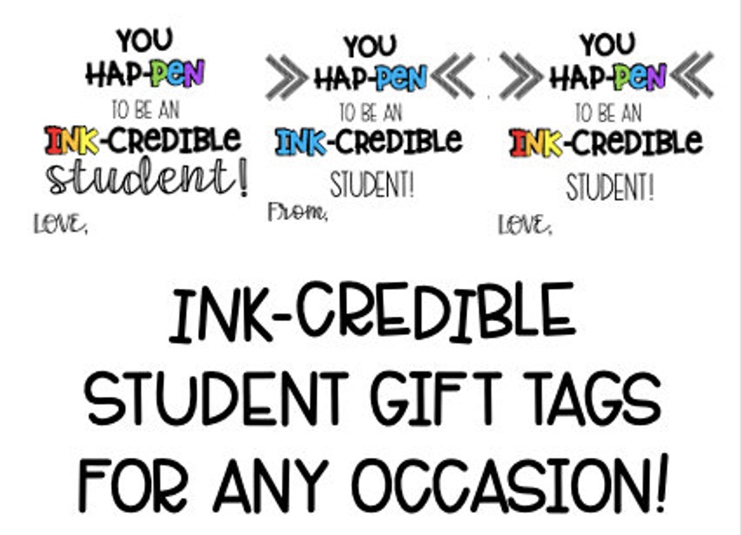 Ink-credible Student Gift Tags ANY OCCASION - Etsy
