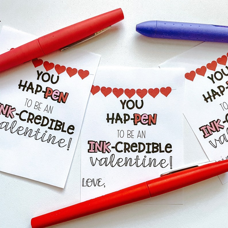 Personalizable Ink-credible Valentine: Pen Valentine Cards - Etsy