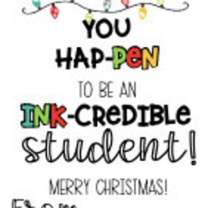 Ink-credible HOLIDAY Student Gift Tags Christmas - Etsy