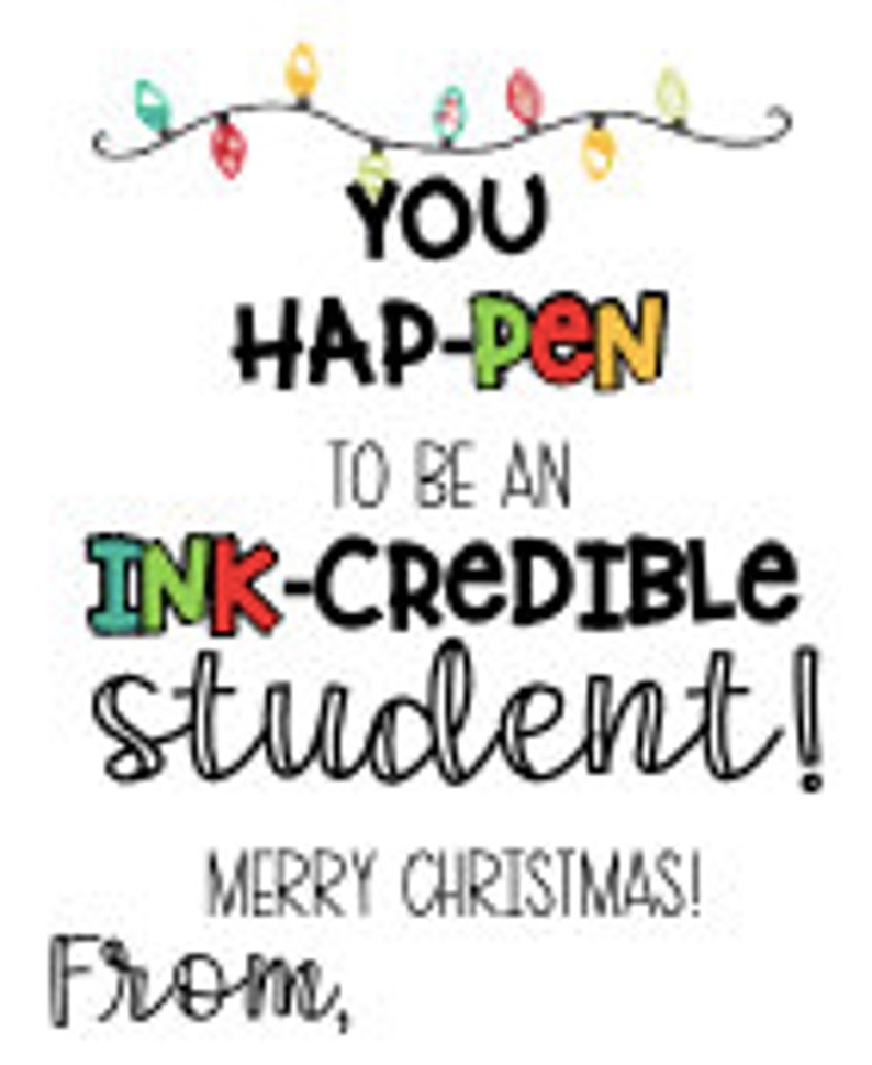 Ink-credible HOLIDAY Student Gift Tags Christmas - Etsy