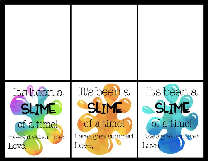 Slime End of Year Gift Tag for Class (printable) (instant Download) - Etsy