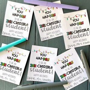 Ink-credible HOLIDAY Student Gift Tags Christmas - Etsy