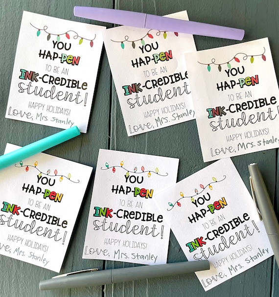 Ink-credible HOLIDAY Student Gift Tags - Etsy