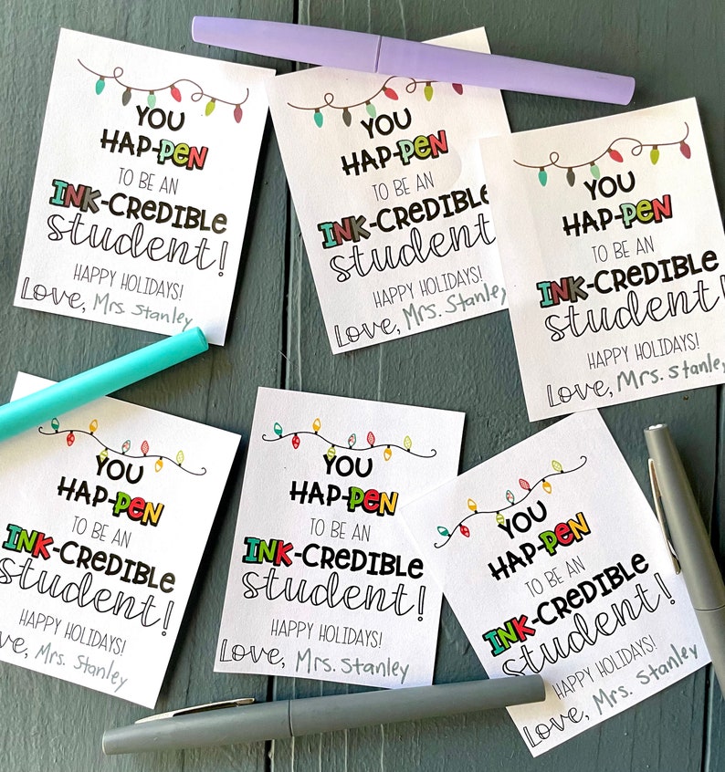 Ink-credible HOLIDAY Student Gift Tags Christmas - Etsy