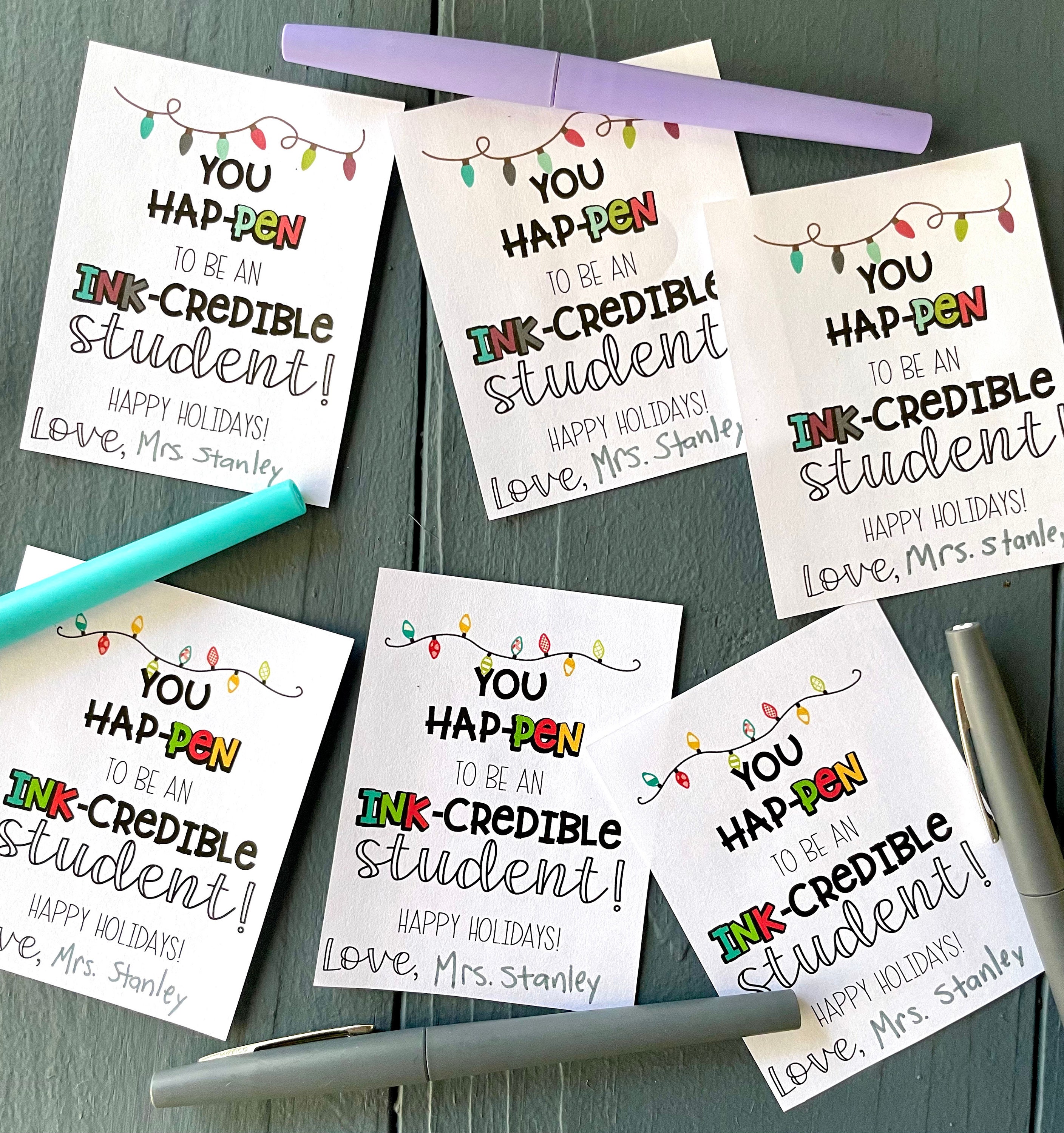 Ink-credible HOLIDAY Student Gift Tags Christmas - Etsy