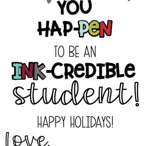 Ink-credible HOLIDAY Student Gift Tags Christmas - Etsy