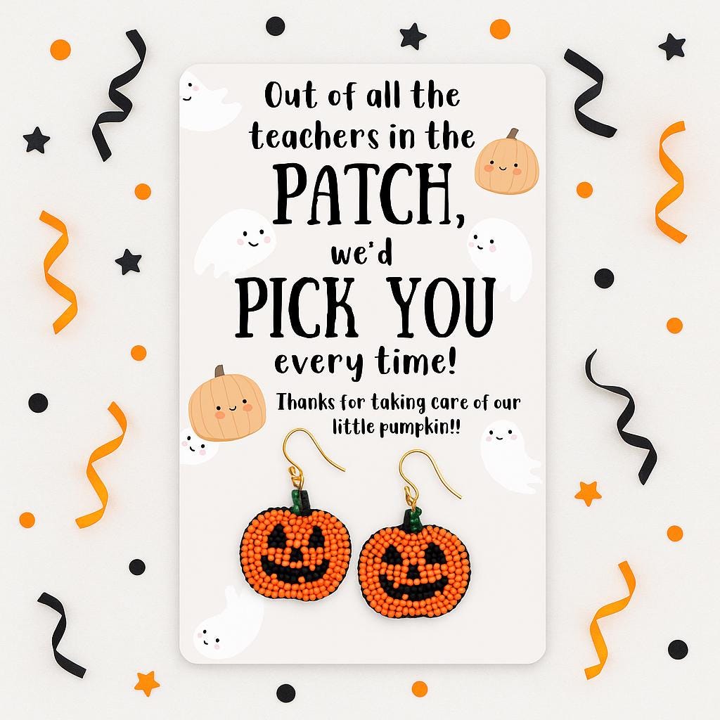 Pumpkin Patch Teacher Halloween, Fall, October Gift Tag- Gift Card ...