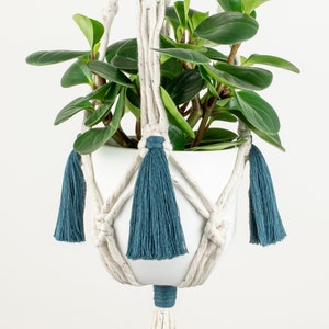 Macrame Plant Hanger TARA With Tassels, Recycled Cotton - Etsy