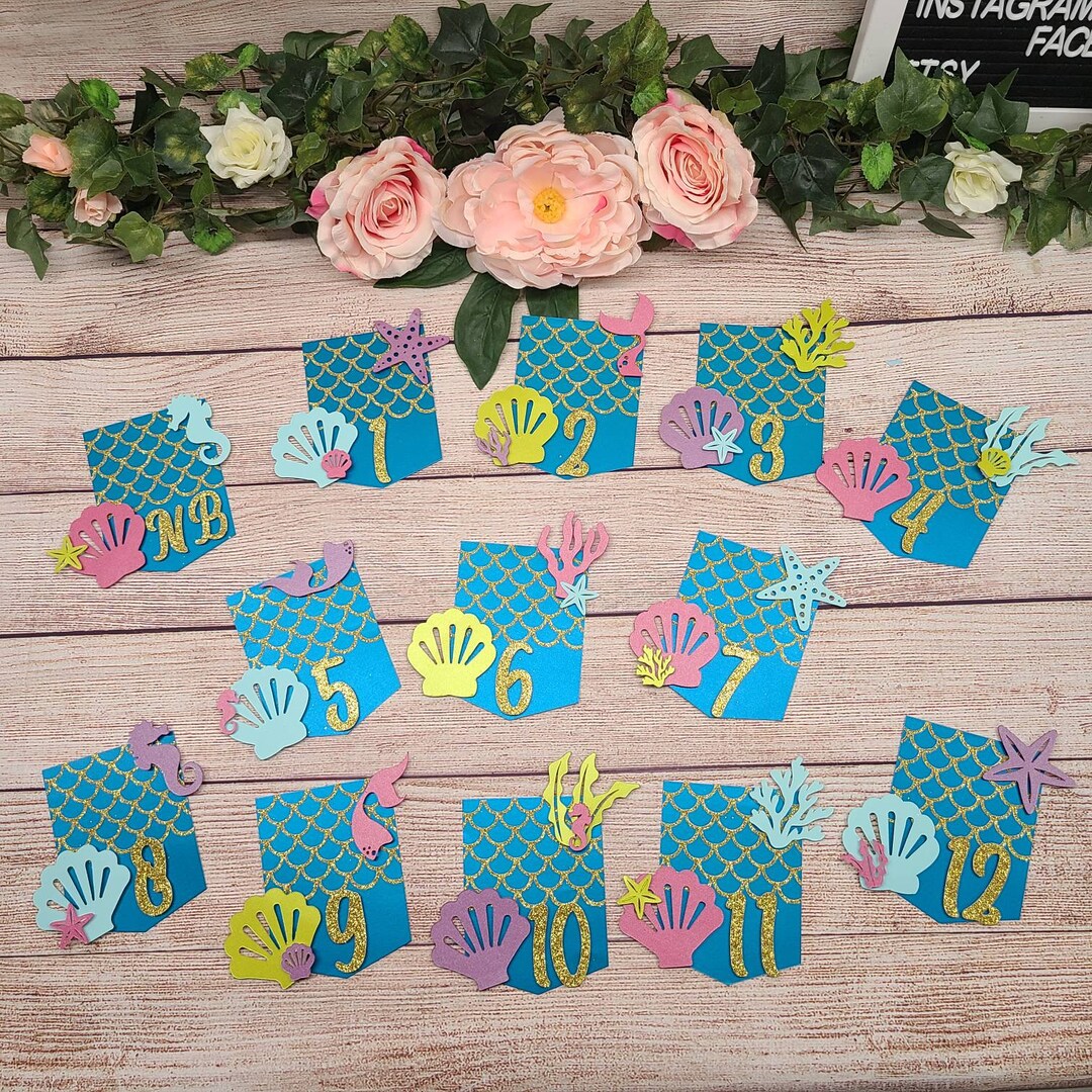Under the Sea Baby Milestone Monthly Cards Mermaid First Year - Etsy
