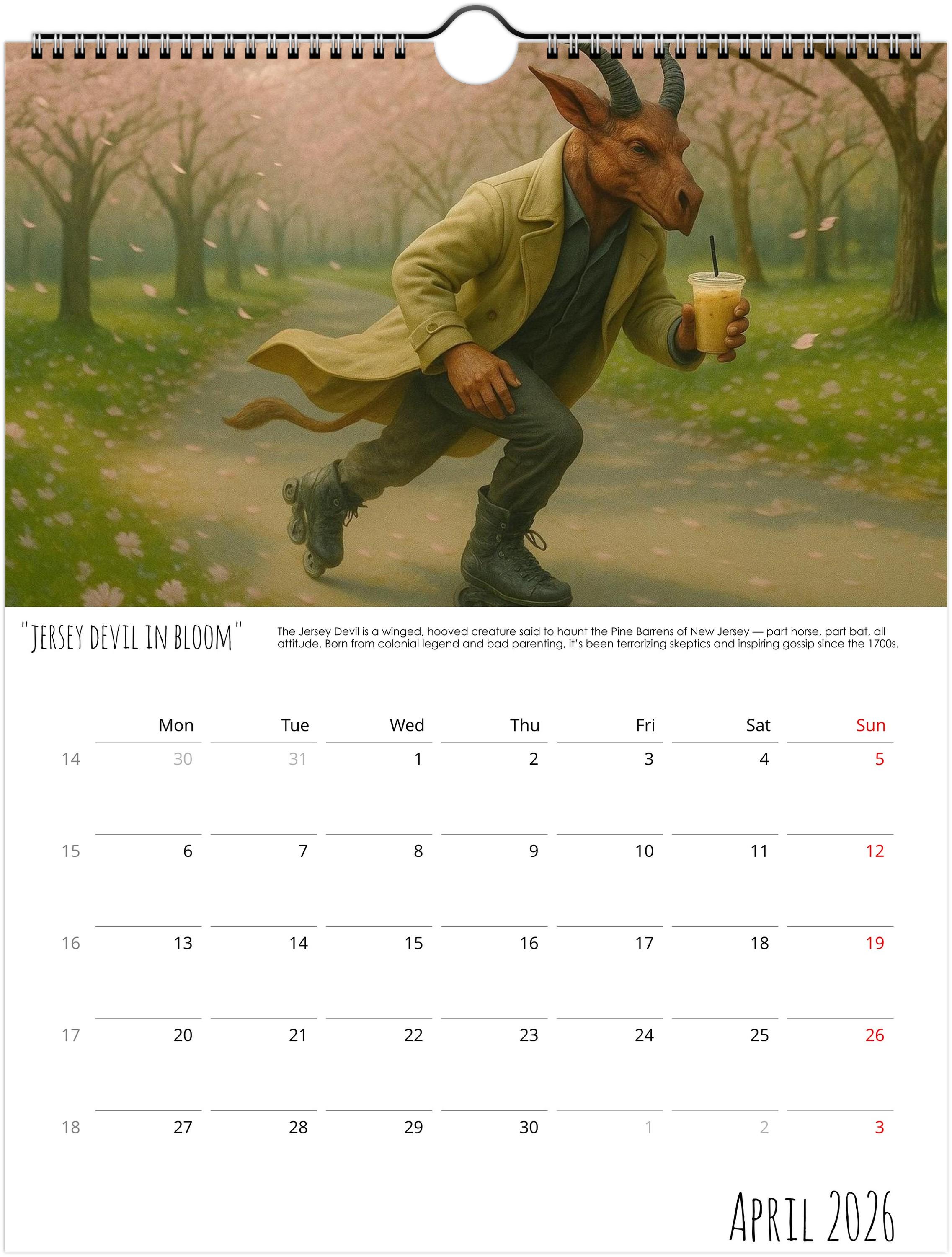 Twelve Months of Legendary Nonsense - Cryptid Creatures Wall Calendar ...
