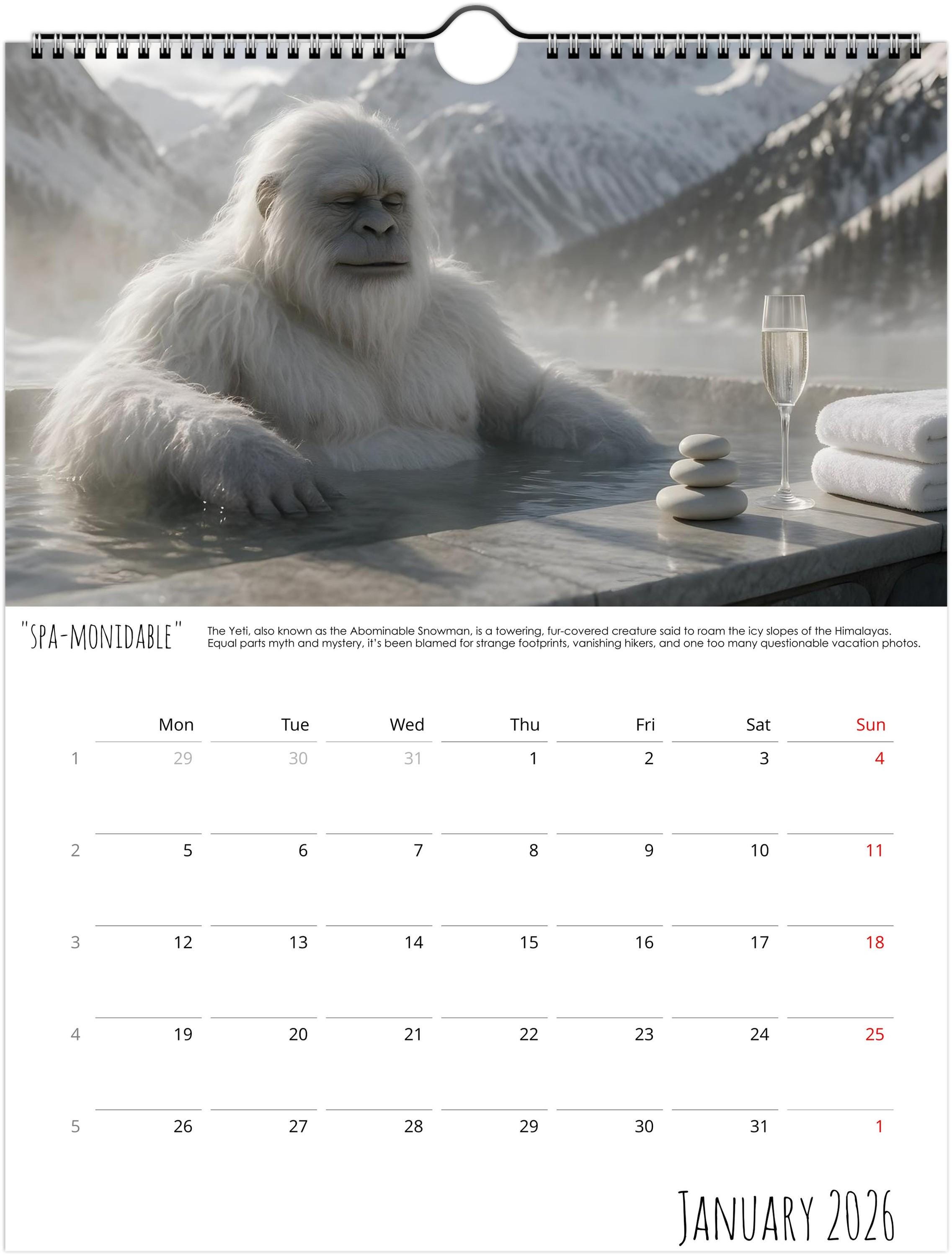 Twelve Months of Legendary Nonsense - Cryptid Creatures Wall Calendar ...