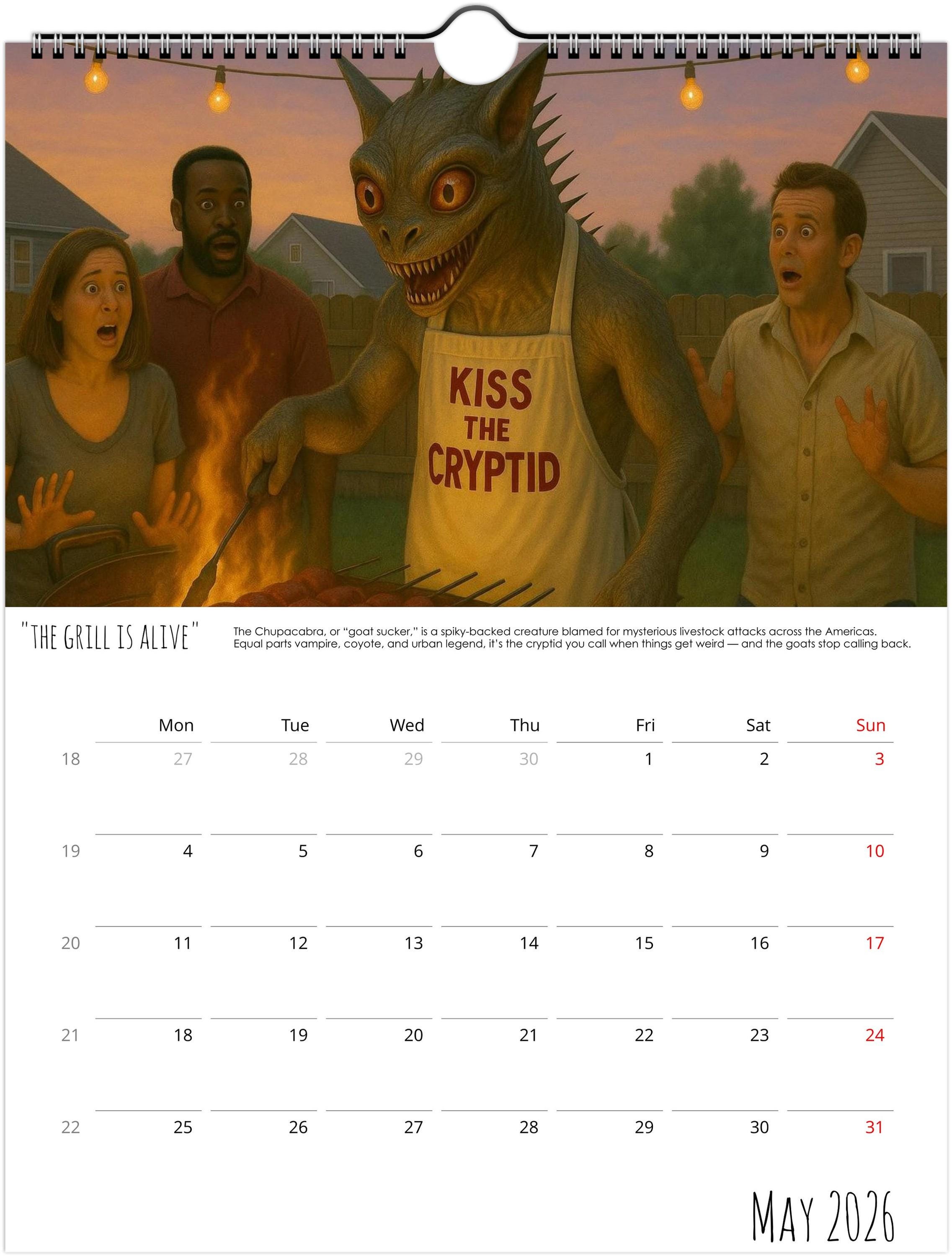 Twelve Months of Legendary Nonsense - Cryptid Creatures Wall Calendar ...