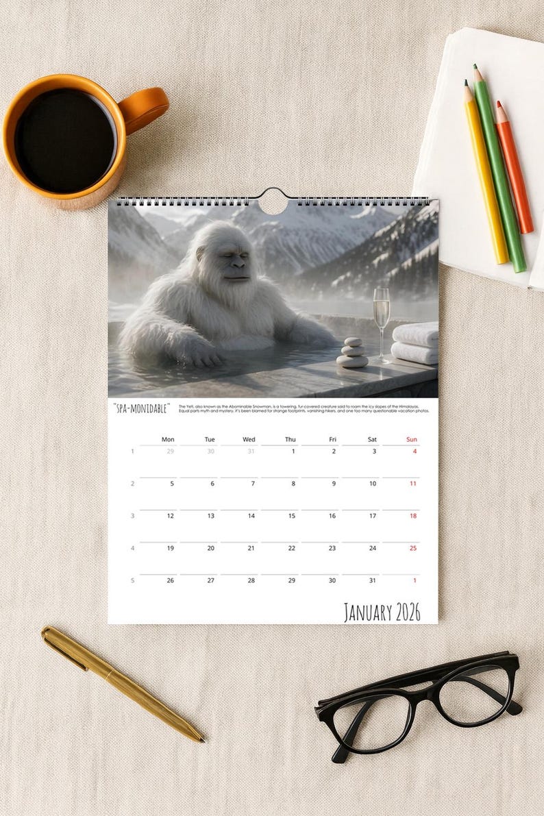 Twelve Months of Legendary Nonsense - Cryptid Creatures Wall Calendar ...