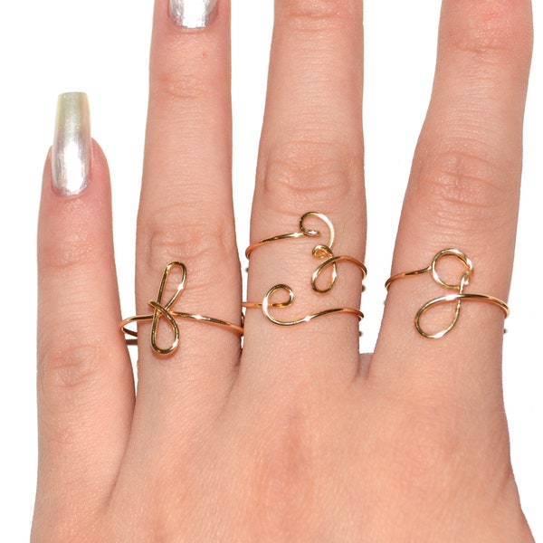 Wire Initial Ring - Etsy
