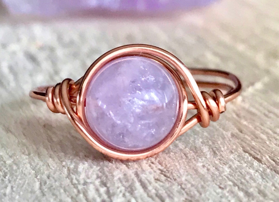 Purple Jade Ring, Copper-silver Jade Ring, Lavender Jade Jewelry ...