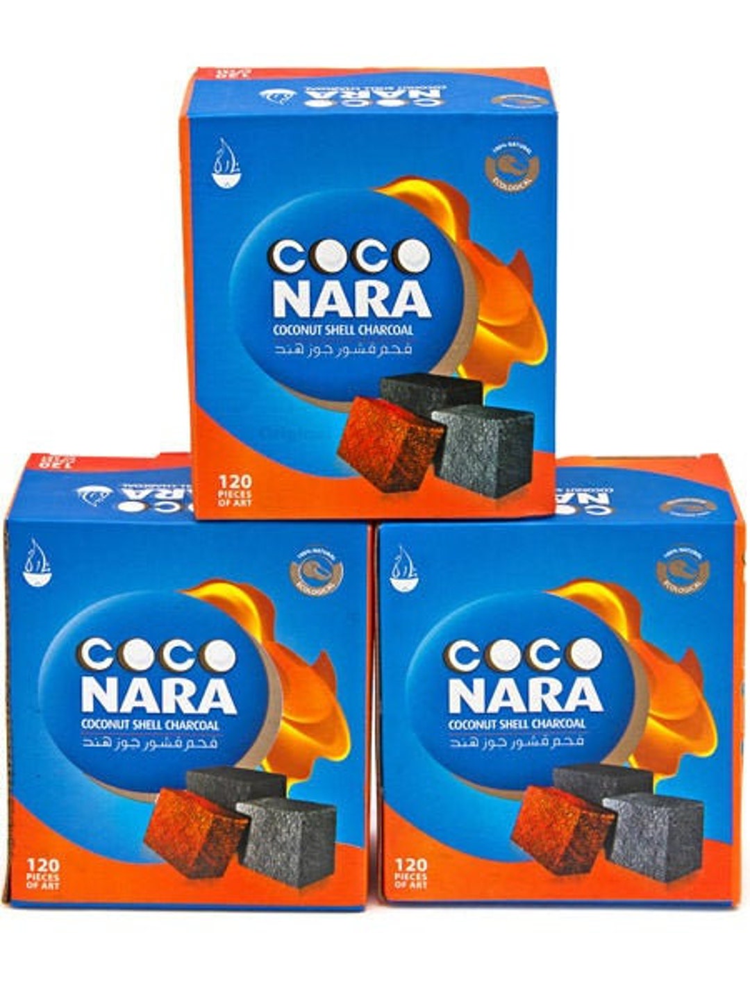 Coconara Charcoal Box - 120 Pieces, Flat Coconut Coals - Hookah Coal - Etsy