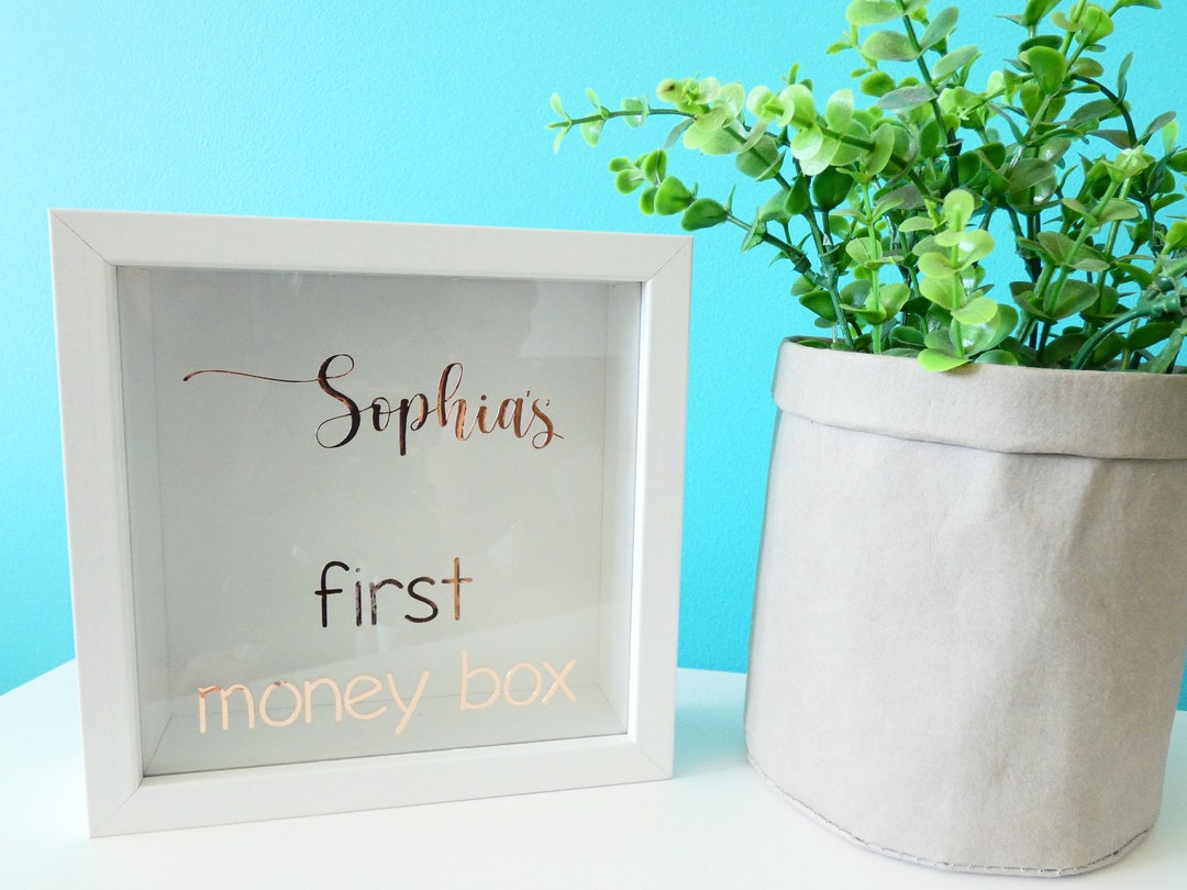 Personalised White Wood Money Box My First Money Box Savings - Etsy ...