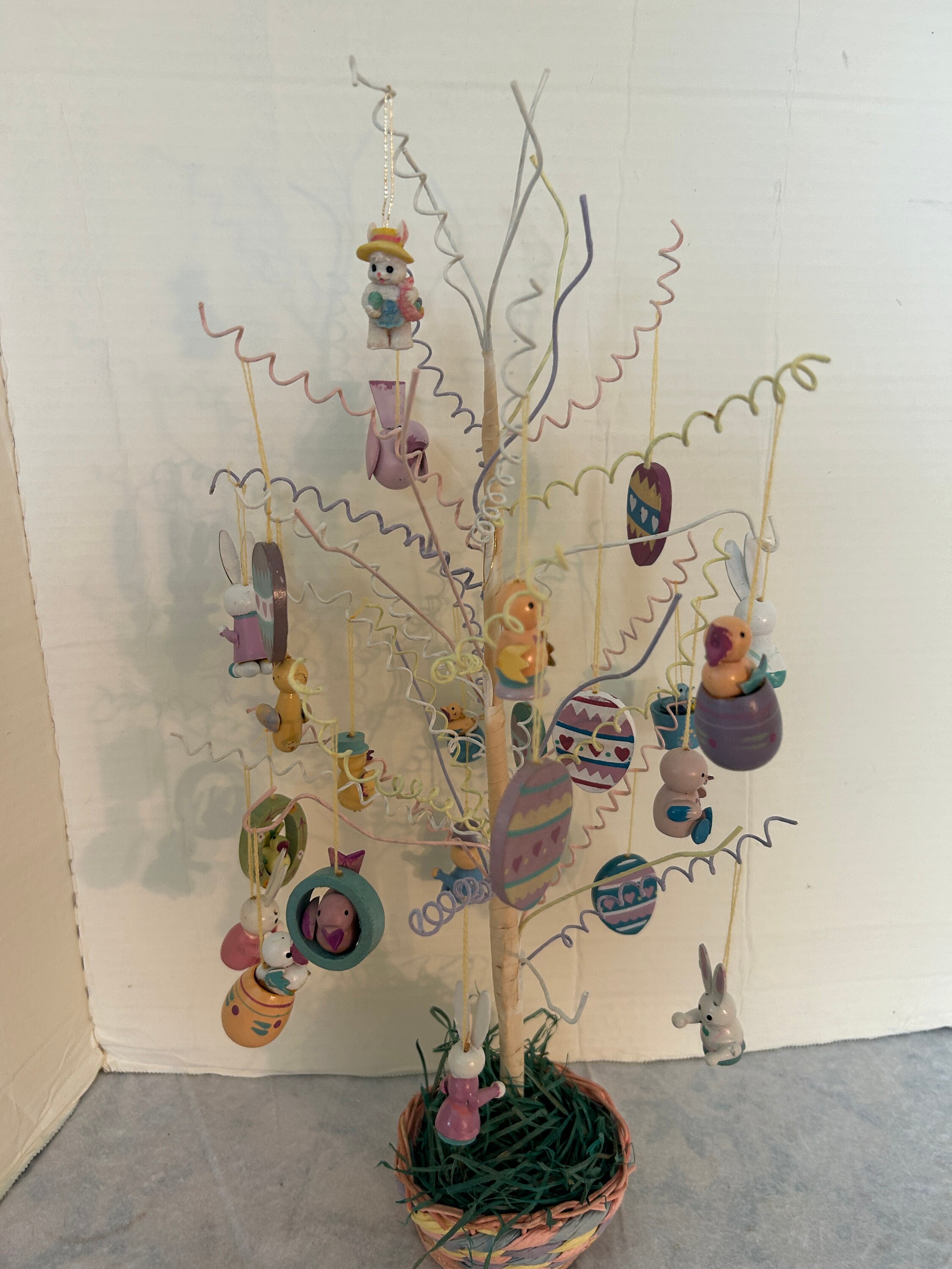 Vintage 18 Easter Tree With 30 Handmade Wooden Ornaments - Etsy