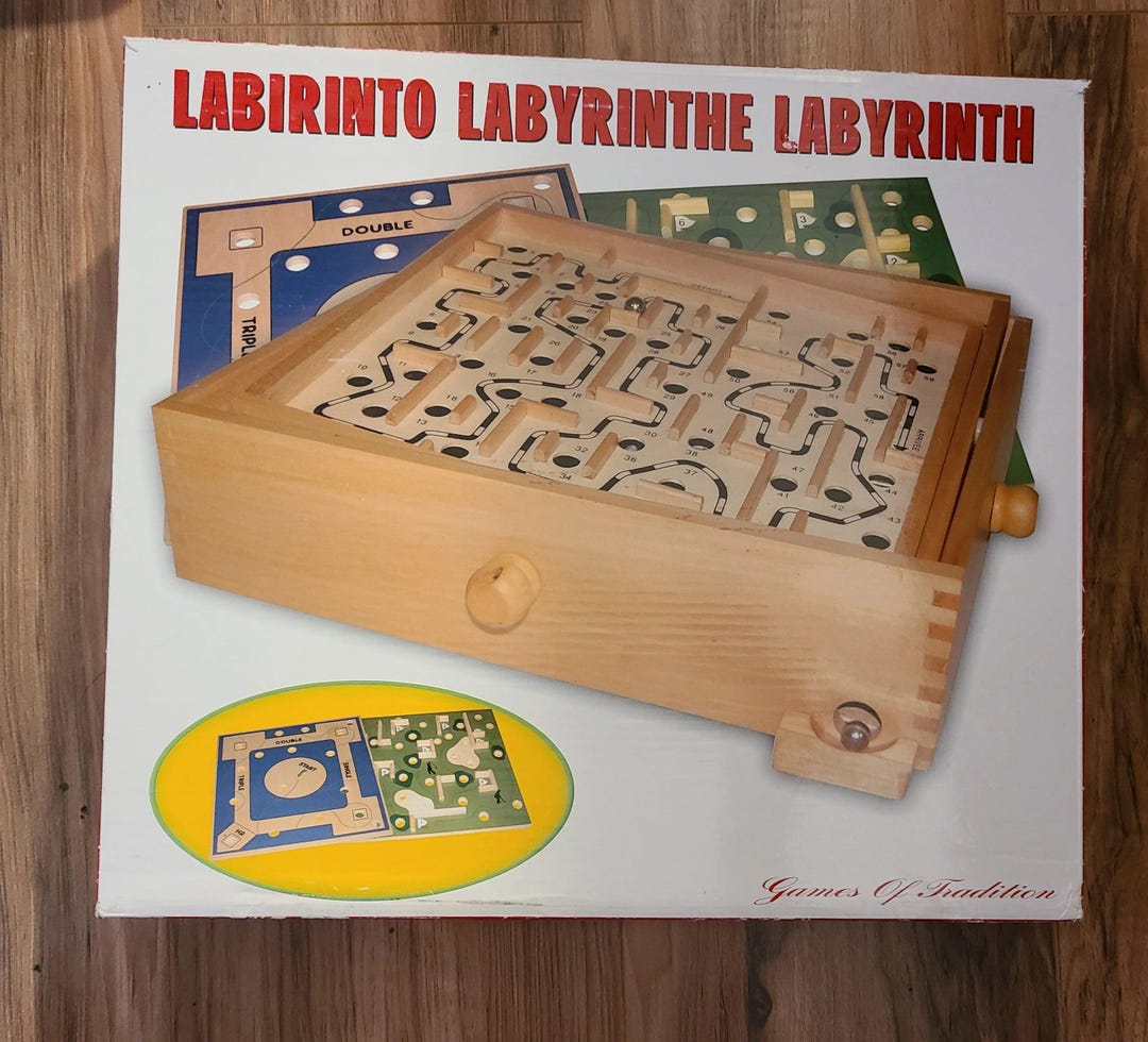Wooden Triple Labyrinth Board Game - Etsy