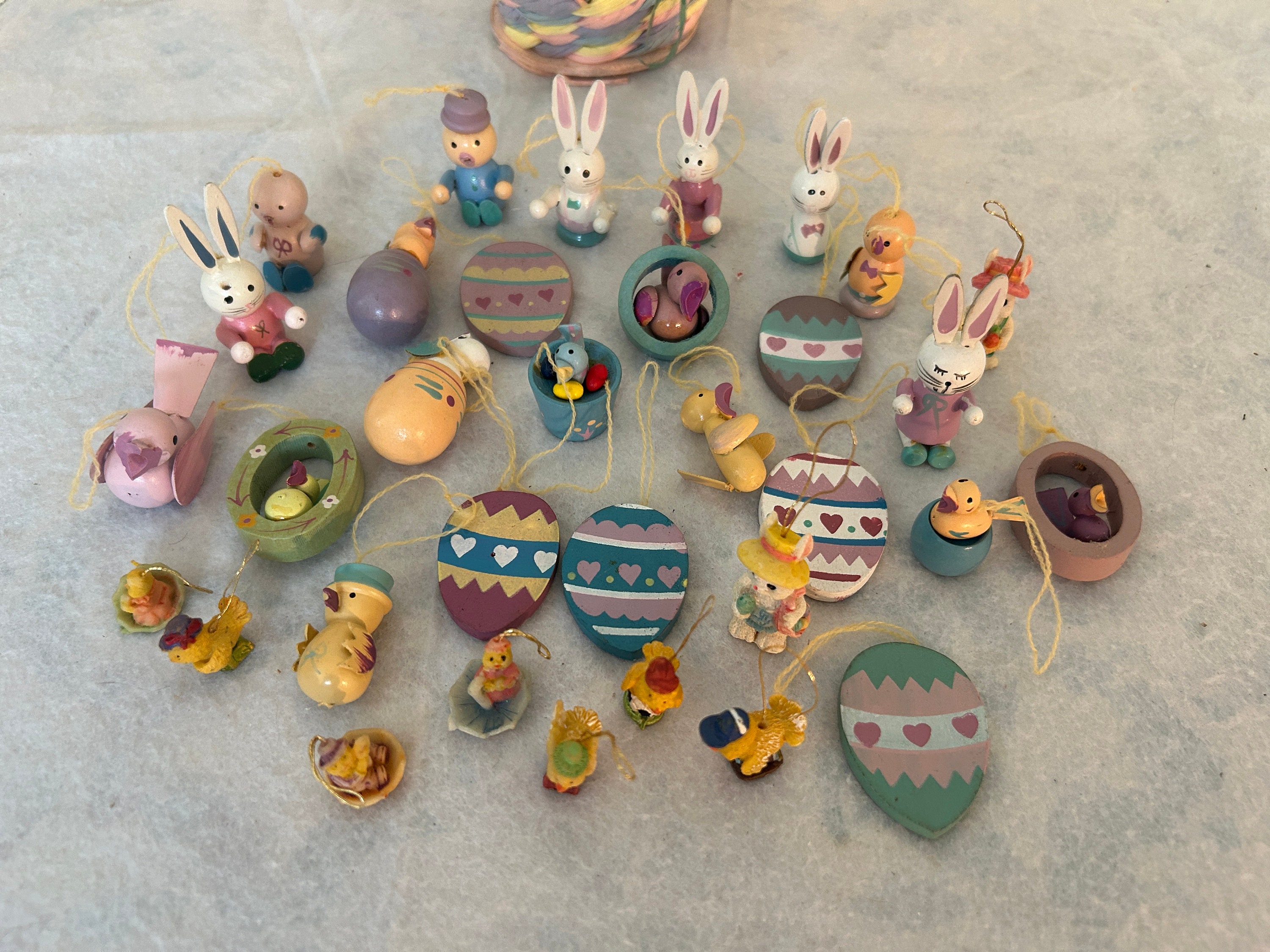 Vintage 18 Easter Tree With 30 Handmade Wooden Ornaments - Etsy