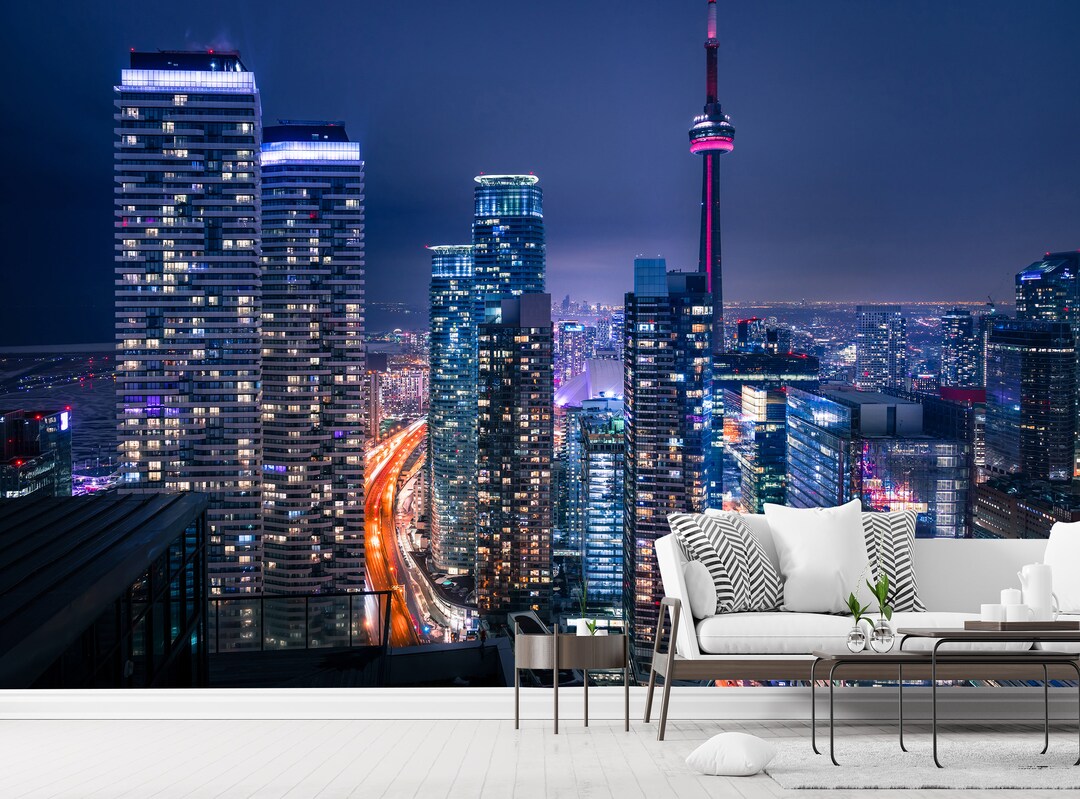 Toronto City Wallpaper Skyline Mural Peel and Stick Self Adhesive ...