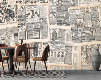 Newspaper Print Wallpaper - Etsy