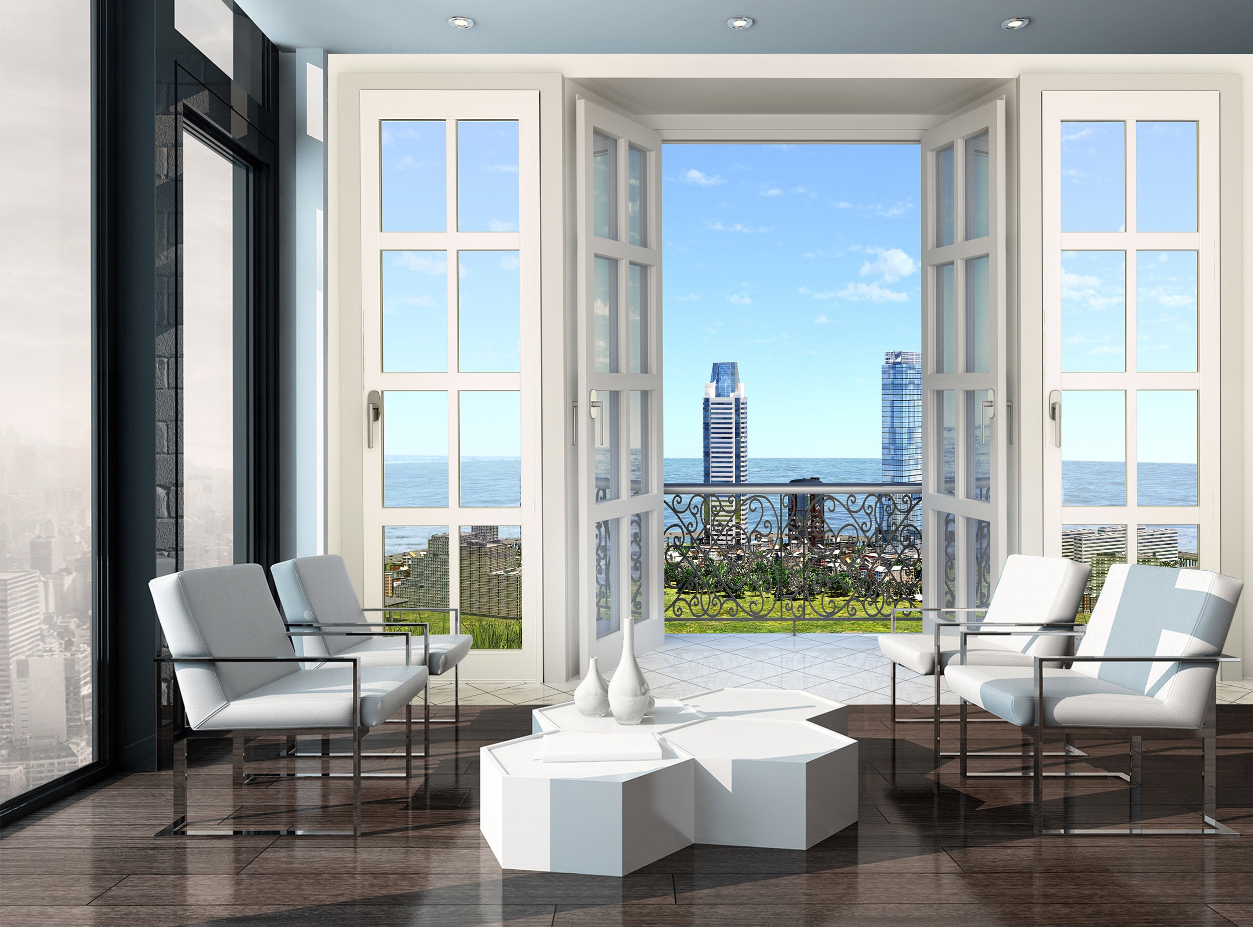 City Wallpaper Mural 3D Window View Wall Mural Removable Self | Etsy