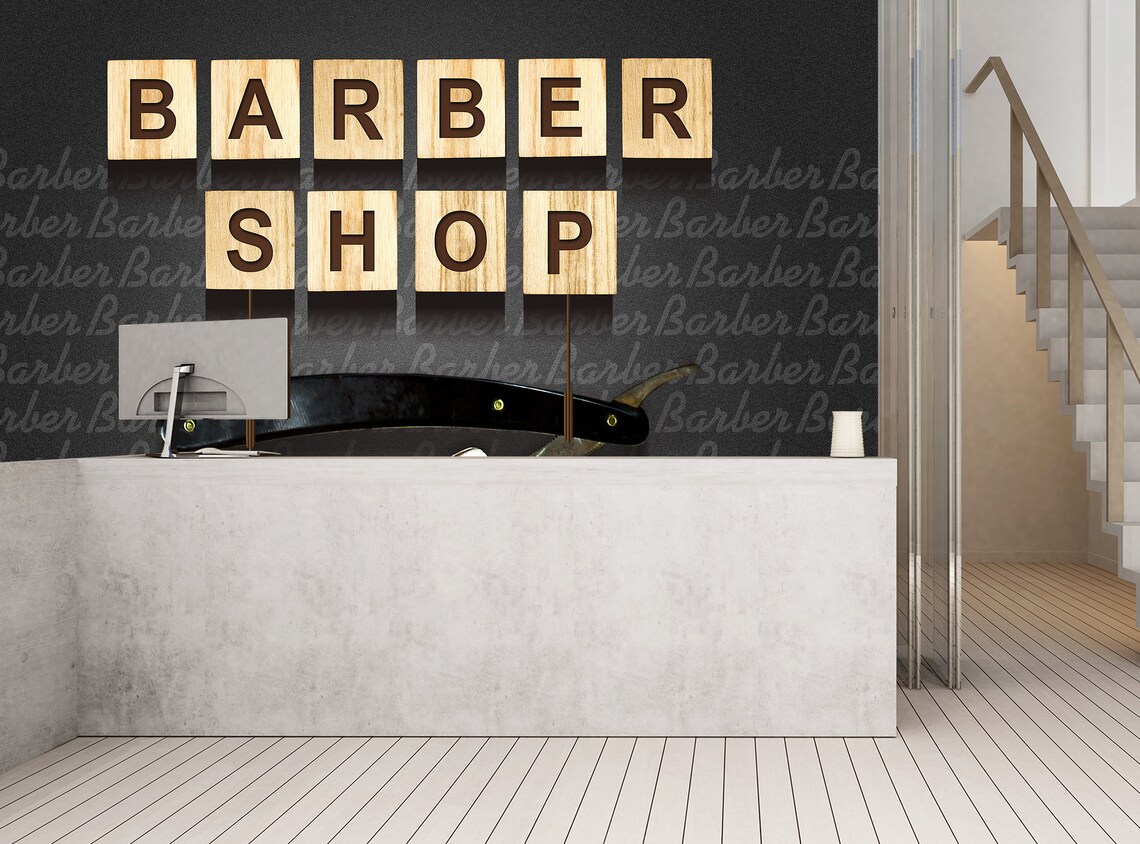Barber Wallpaper Barber Shop Wall Mural Peel and Stick - Etsy
