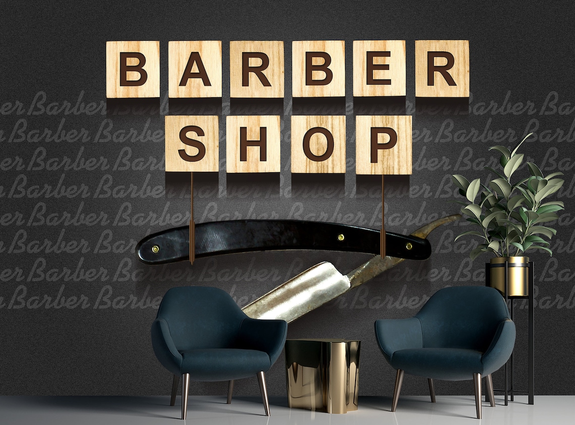 Barber Wallpaper Barber Shop Wall Mural Peel and Stick - Etsy