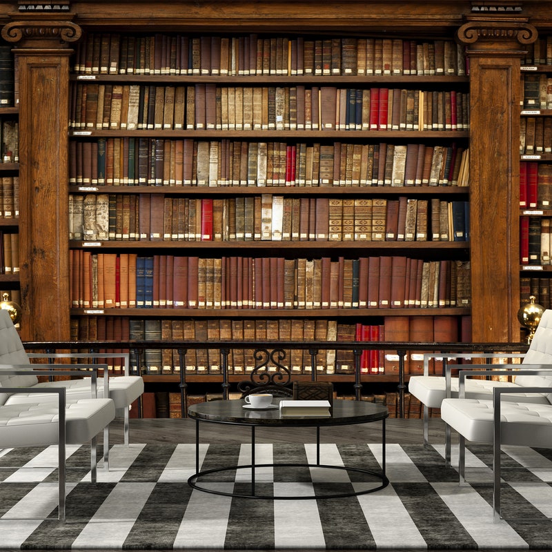 Library Wallpaper - Etsy