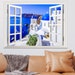 Santorini Greece Wall Decal Greek Wall Sticker 3D Window - Etsy
