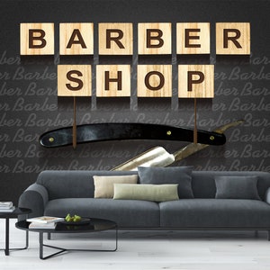 Barber Wallpaper Barber Shop Wall Mural Peel and Stick Wallpaper ...