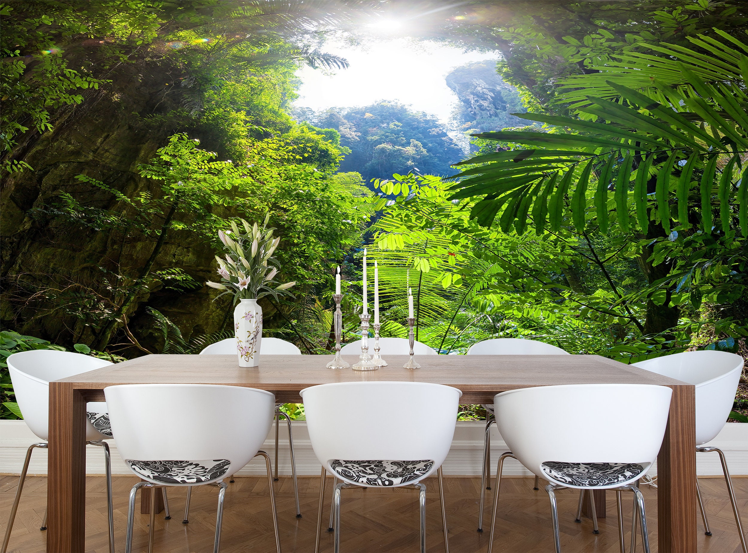 Jungle Forest WALL MURAL Jungle Wallpaper Mural Large Photo | Etsy