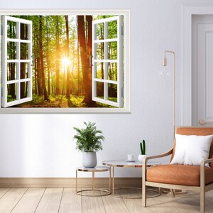 Bamboo Forest Wall Sticker 3D Window Effect View Landscape Wall Decal ...
