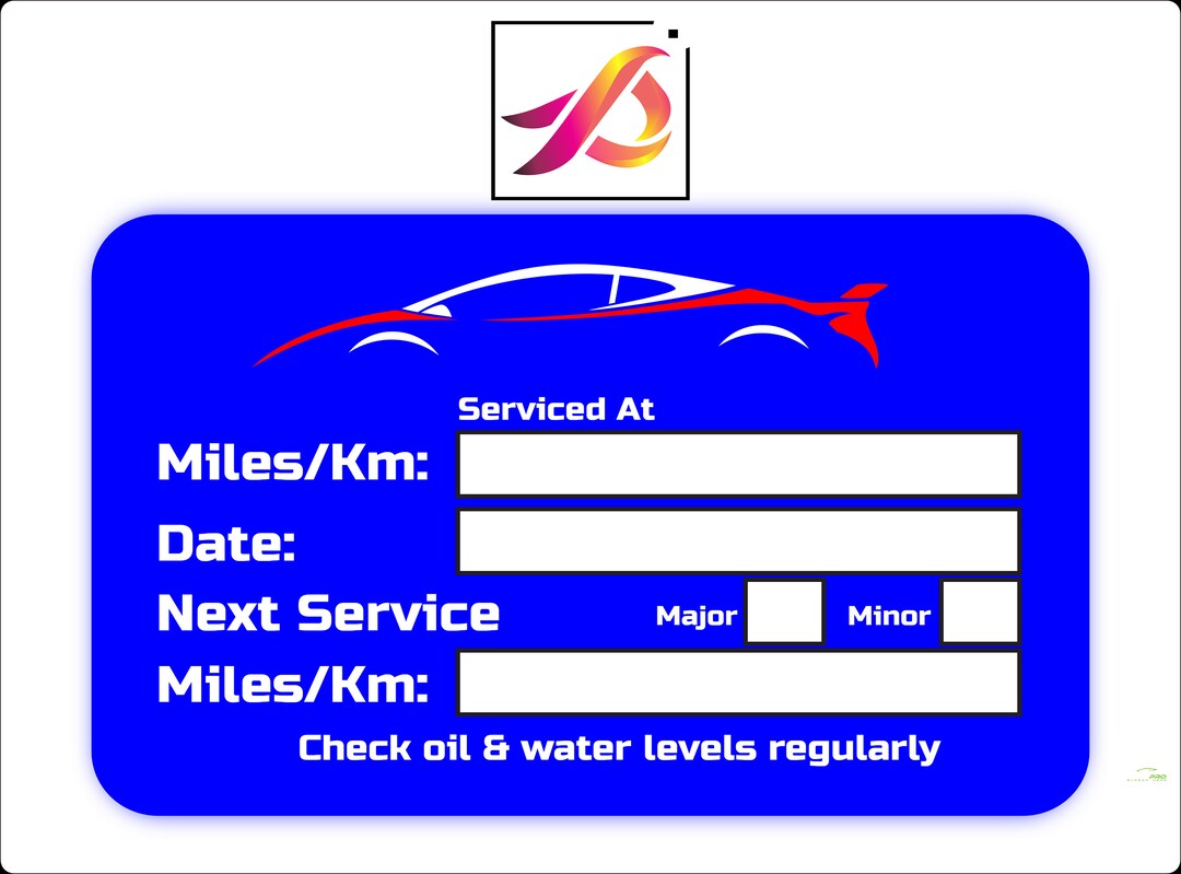 Service Car Stickers X100-500 Units Timing Belt Replacement Car Van ...