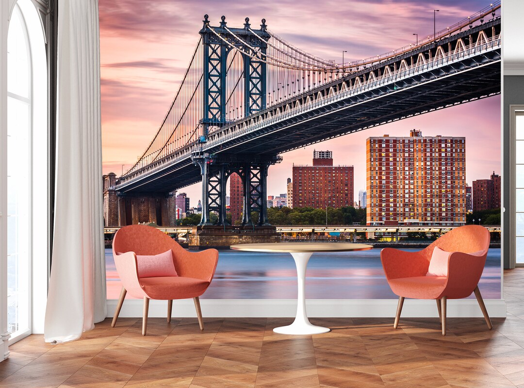 Manhattan Bridge Wallpaper,manhattan Skyline Wall Paper, City Peel and ...