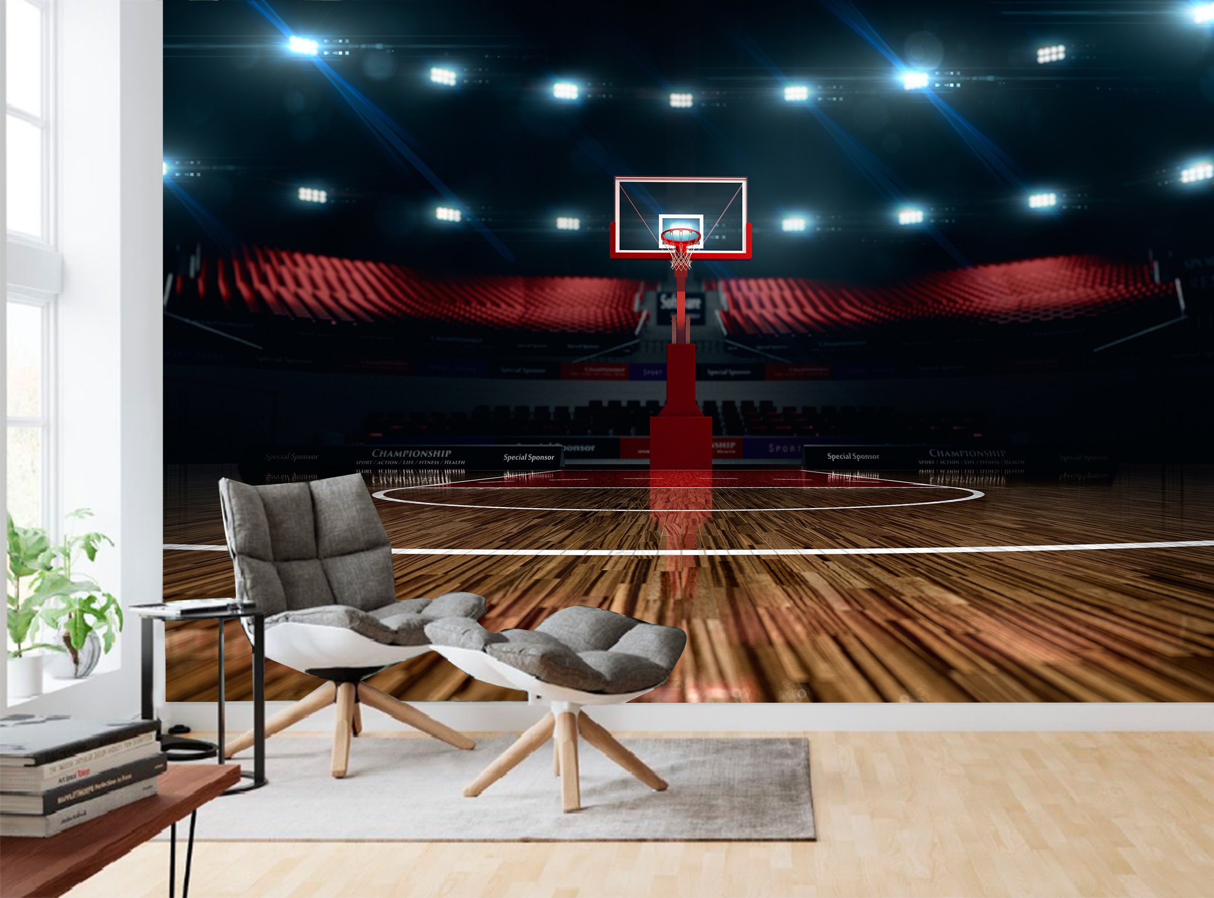 3D Basketball Arena Photo Wallpaper Sport Mural Wall Mural for - Etsy UK