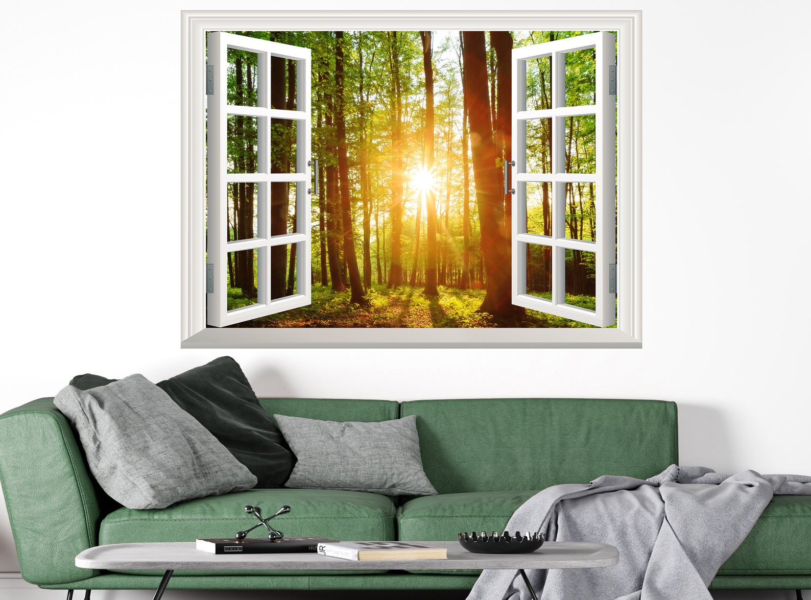 Bamboo Forest Wall Sticker 3D Window Effect View Landscape - Etsy