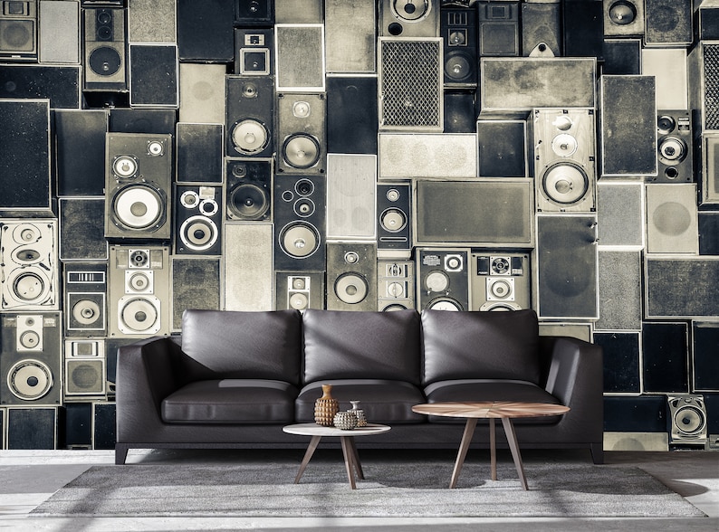 Music Wallpaper Peel and Stick Removable Music Speakers Wall - Etsy