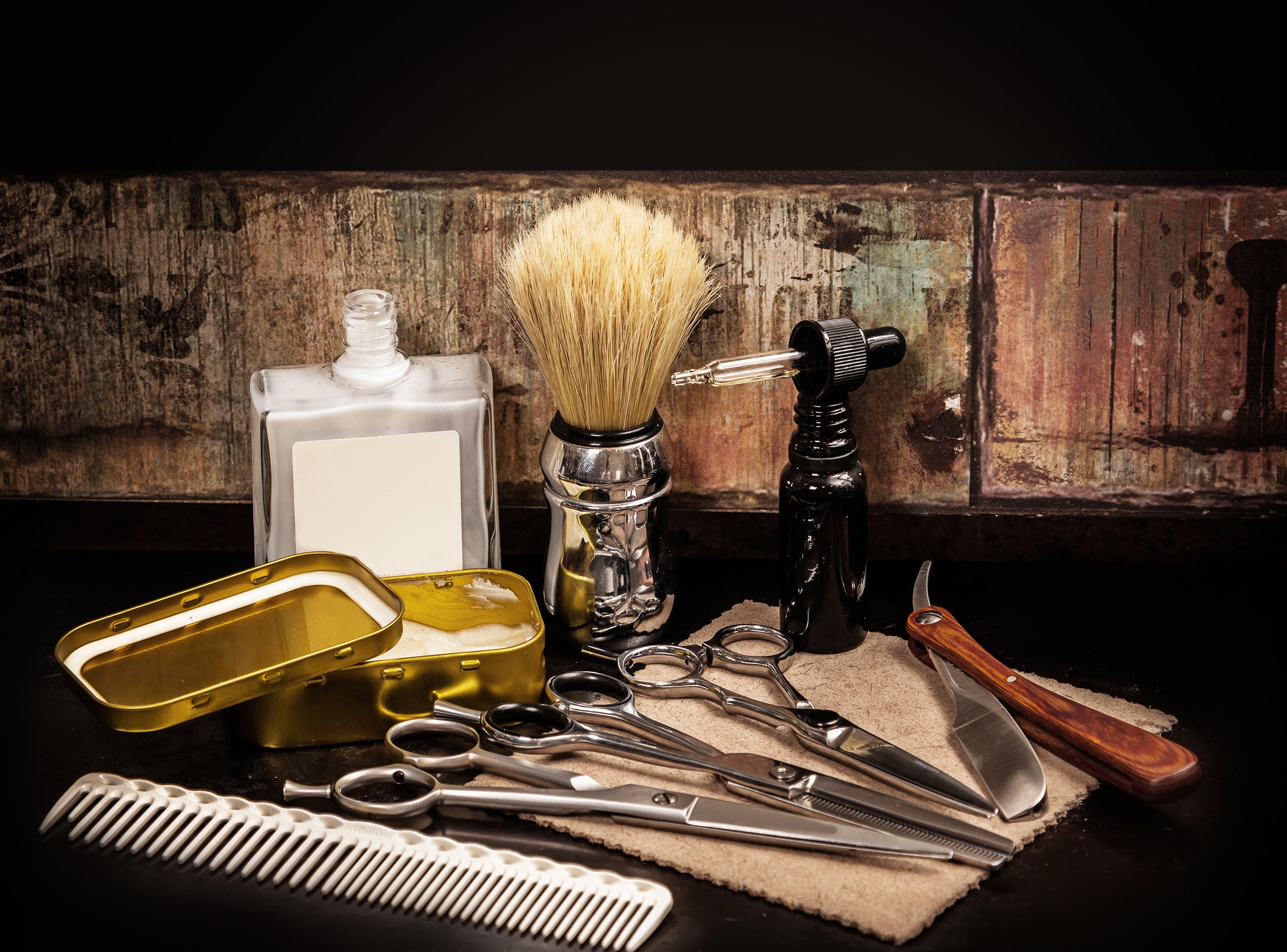 Barber Wallpaper Barber Shop Wall Mural Peel and Stick | Etsy