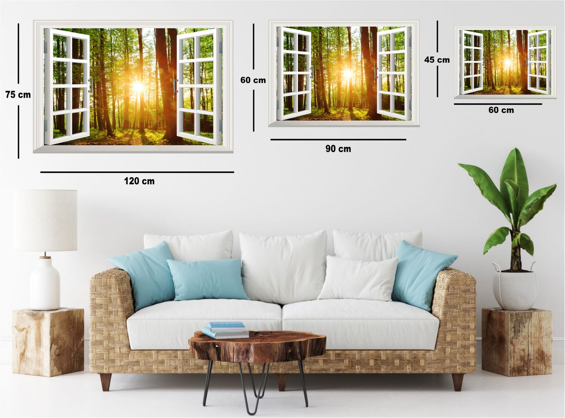 Bamboo Forest Wall Sticker 3D Window Effect View Landscape - Etsy