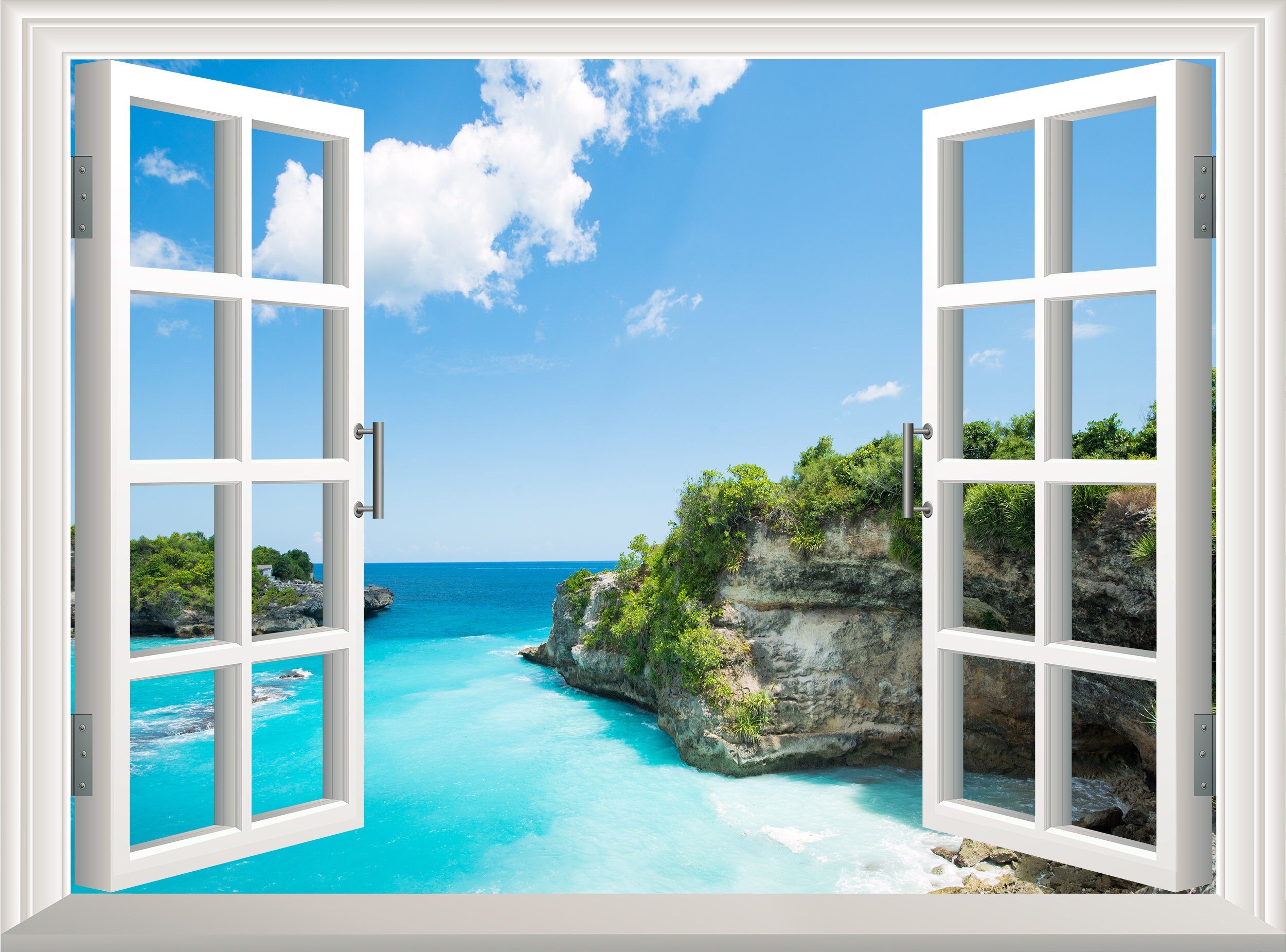 Beach Wall Sticker 3D Window Effect View Wall Decal Removable - Etsy