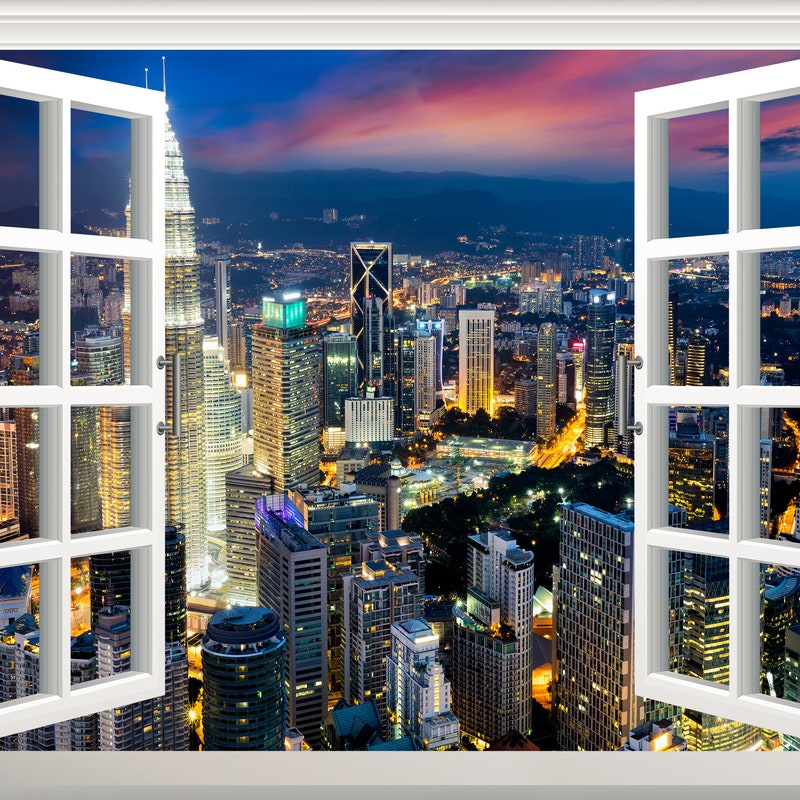 Skyline Wall Sticker - Etsy