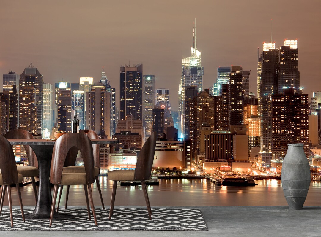 Skyline Mural Peel and Stick Self Adhesive City Wallpaper Removable New ...