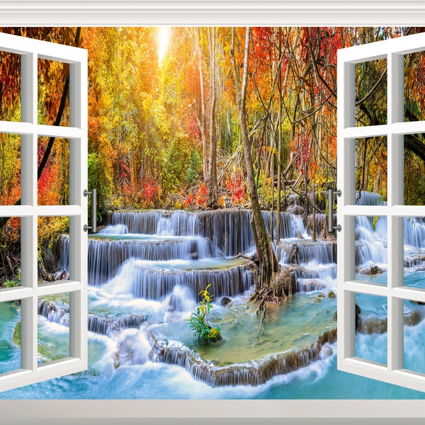 Waterfall Wall Decal - Etsy