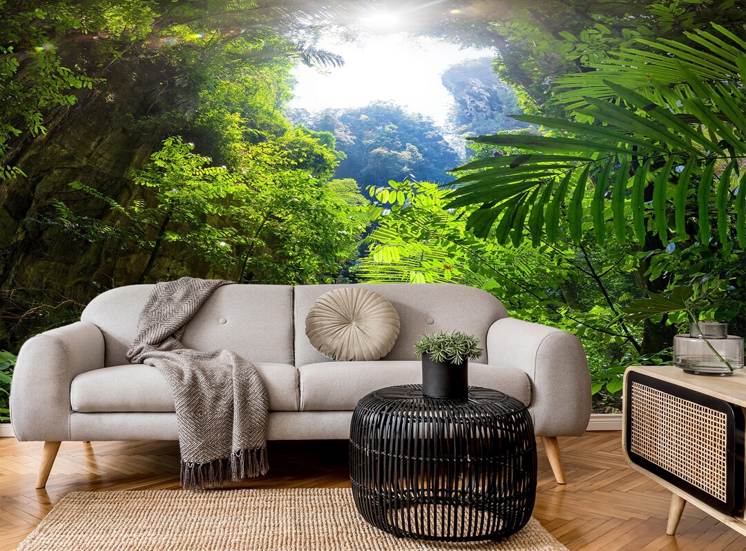 Jungle Forest WALL MURAL, Jungle Wallpaper Mural, Large Photo Wallpaper ...