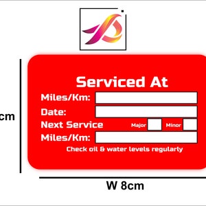 Service Car Stickers X100-500 Units Timing Belt Replacement Car Van ...