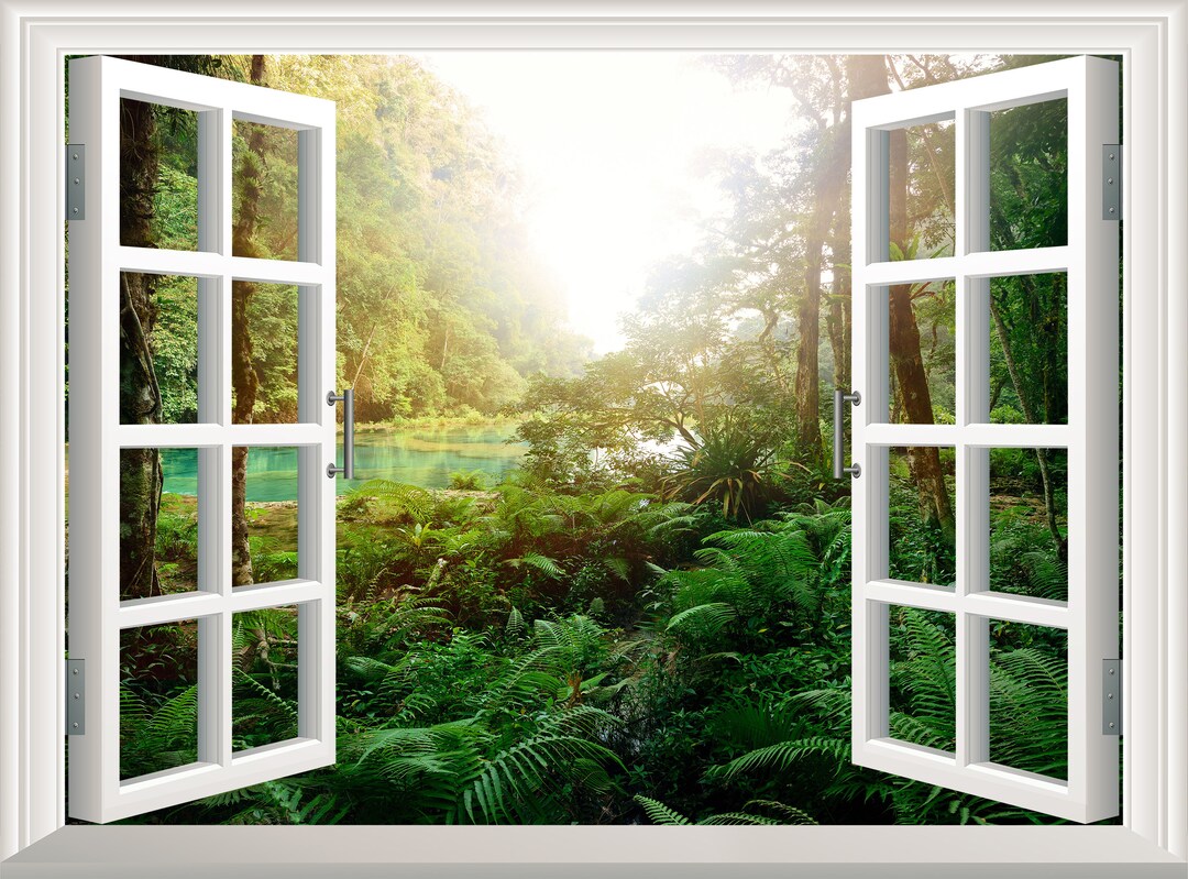 3D Forest View Wall Sticker: Removable Vinyl Window Decal - Etsy
