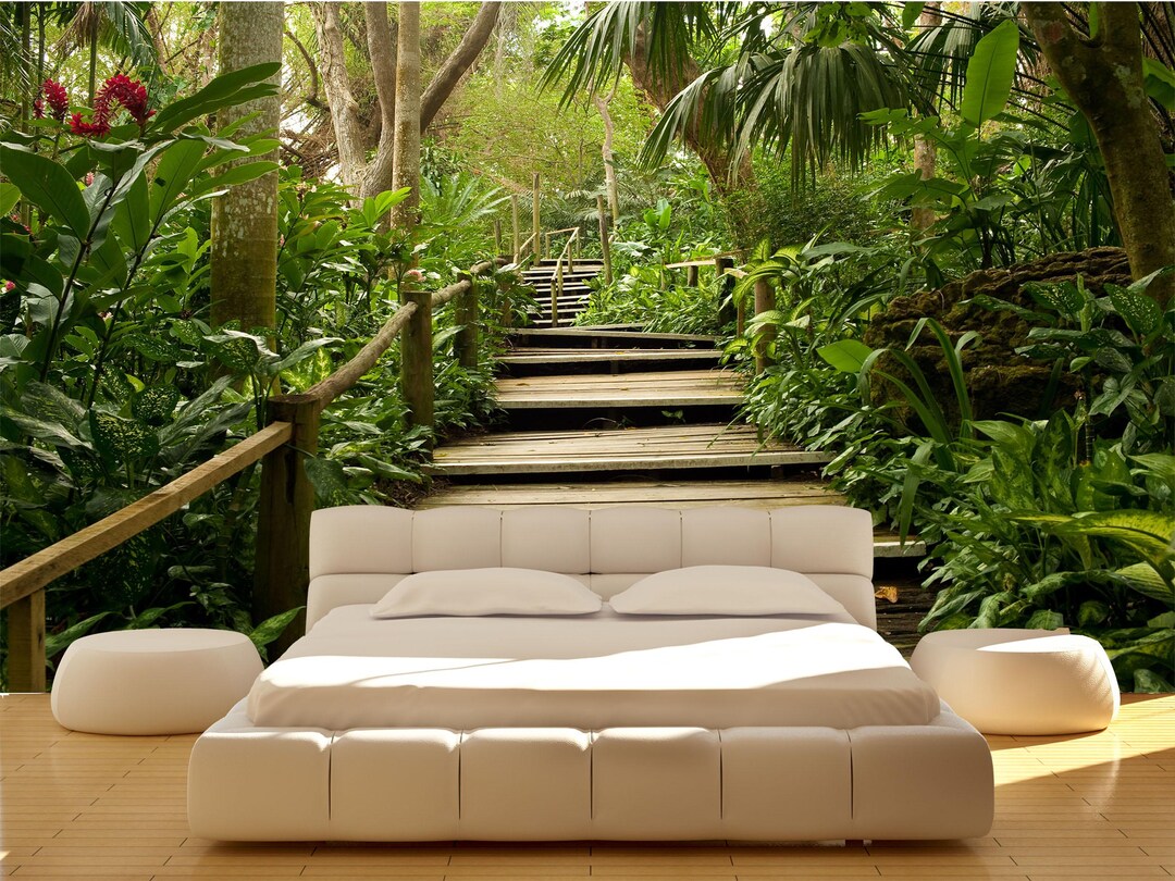 Pathways in the Jungle Wallpaper-peel and Stick,removable,landscape ...